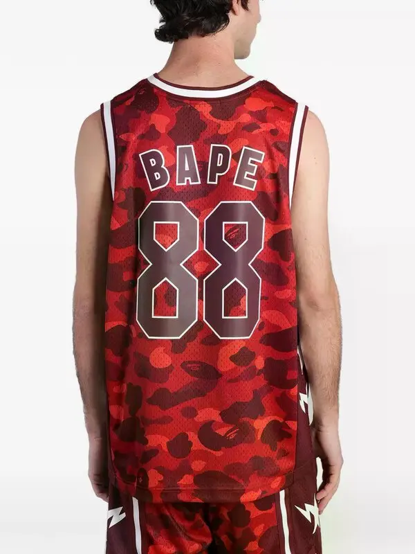 A BATHING APE Camouflage Print Mesh Tank Top