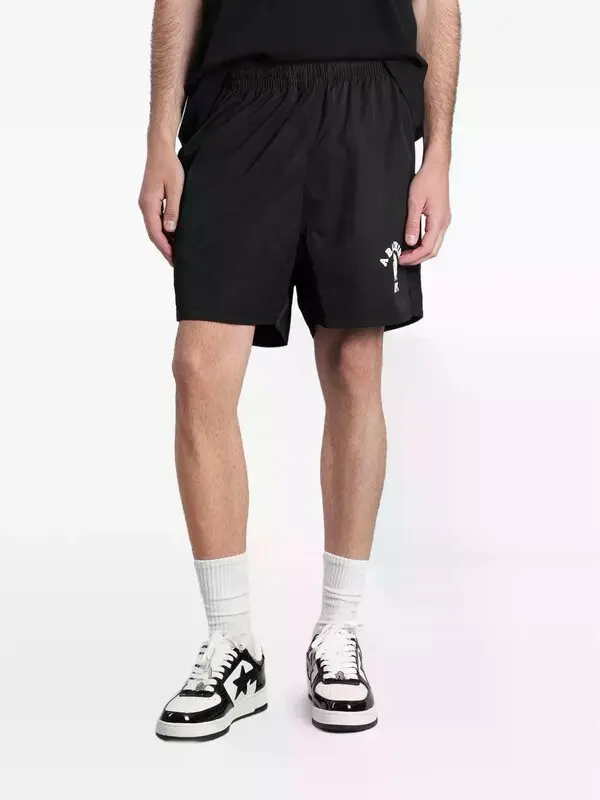 A BATHING APE Ape Head Logo Print Track Shorts