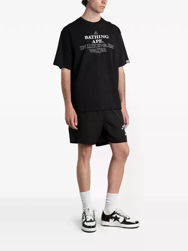 A BATHING APE Ape Head Logo Print Track Shorts