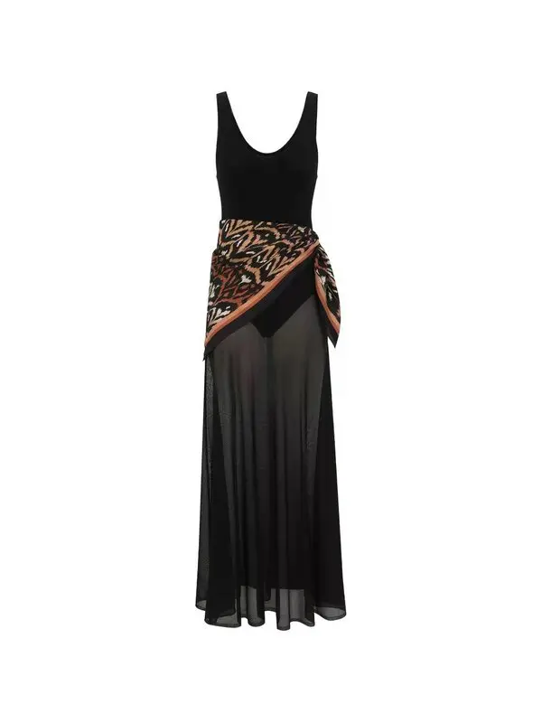 Zimmermann Aster Maxi Dress With Removable Scarf - Black