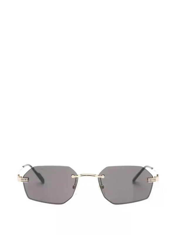 Cartier Rimless Geometric Sunglasses - Gold