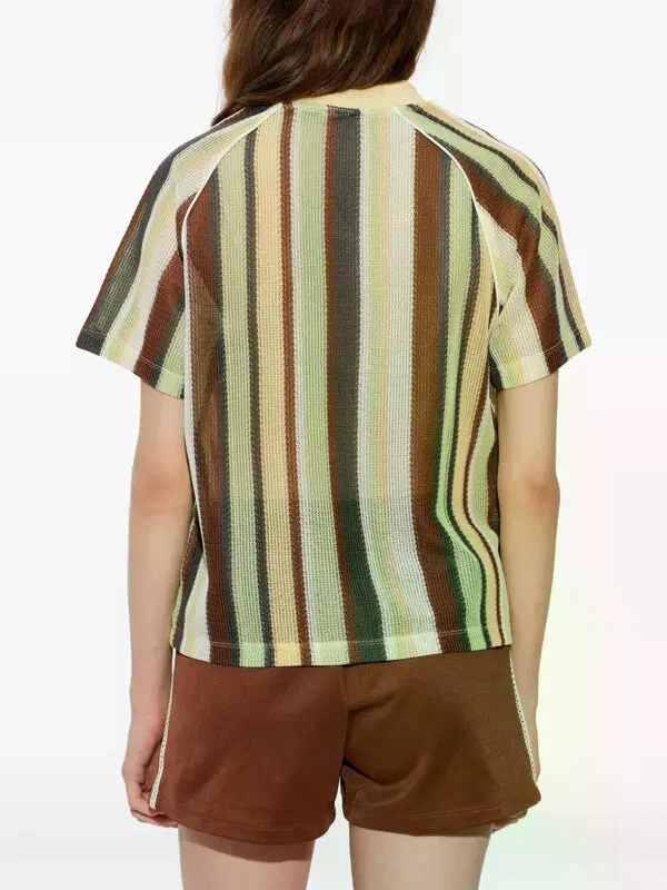 Adidas Striped Logo-embroidered T-shirt