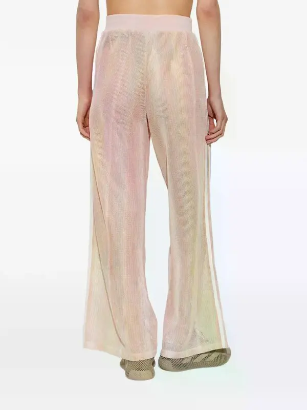 Adidas Striped Mesh Trousers With Logo Patch