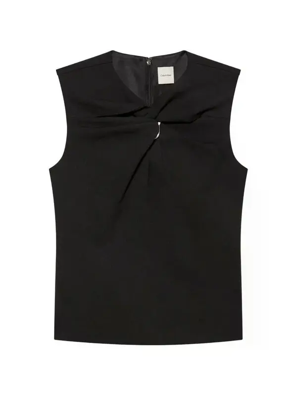 Calvin Klein Crepe-texture Sleeveless Top With Twist Detail