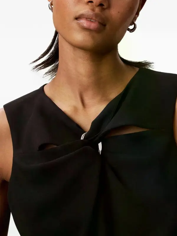 Calvin Klein Crepe-texture Sleeveless Top With Twist Detail