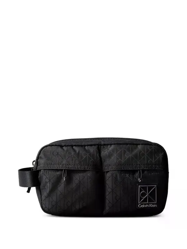 Calvin Klein Jacquard Wash Bag - Black