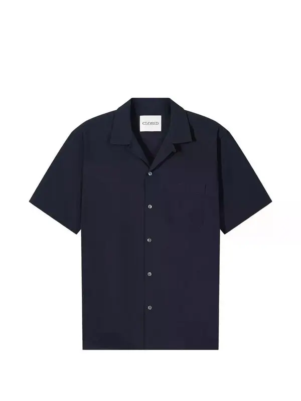 Closed Seersucker Short-sleeved Shirt - Blue