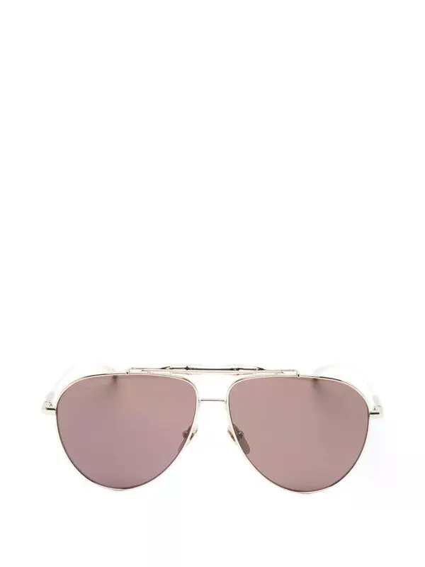 Gucci Bamboo Pilot-frame Sunglasses - Gold