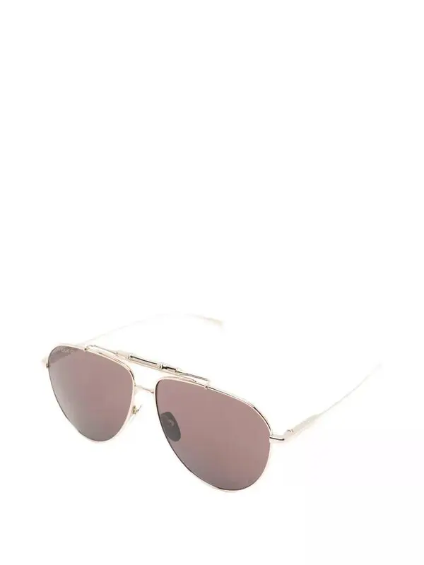 Gucci Bamboo Pilot-frame Sunglasses - Gold
