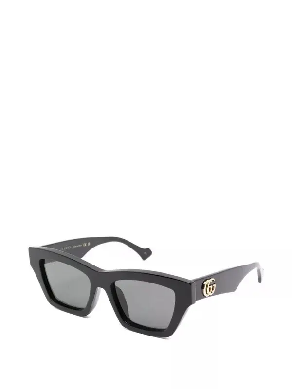 Gucci Double-g Square-frame Sunglasses - Black