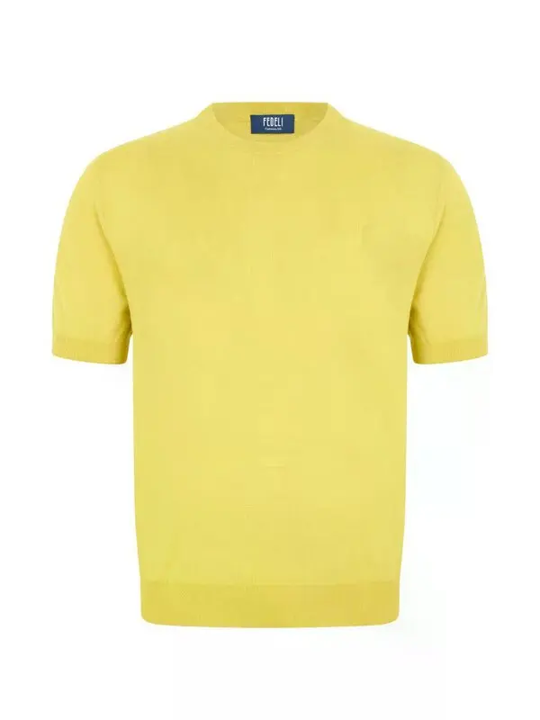 Fedeli Short-sleeve Crew-neck T-shirt - Yellow