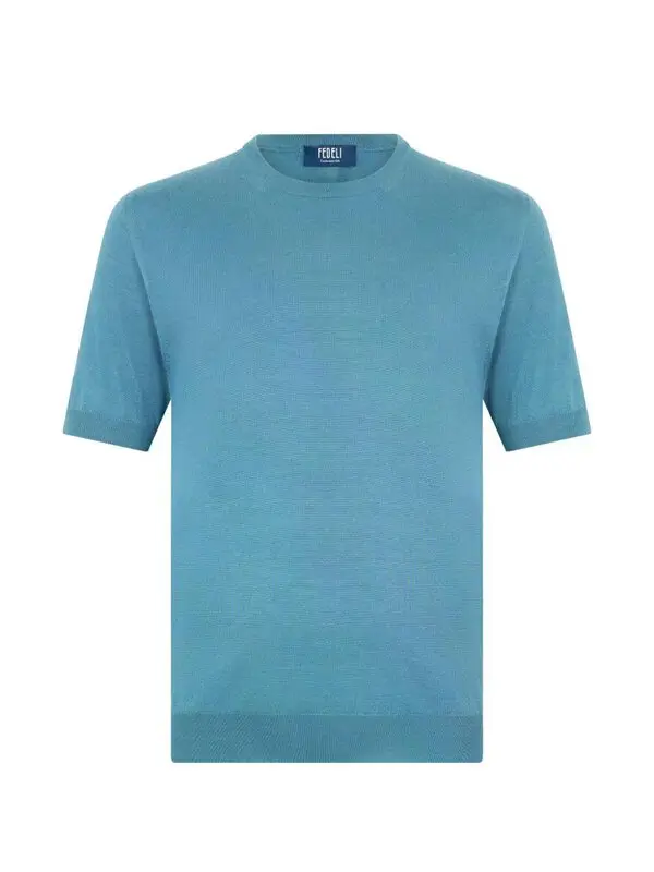 Fedeli Short-sleeve Crew-neck T-shirt - Blue