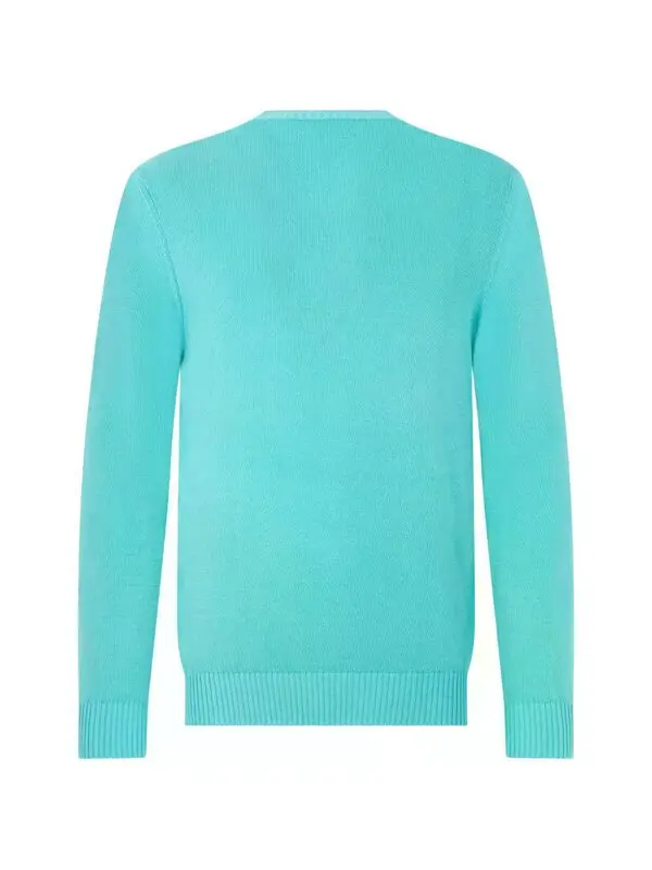 Fedeli Crew Neck Long Sleeve Sweater - Blue