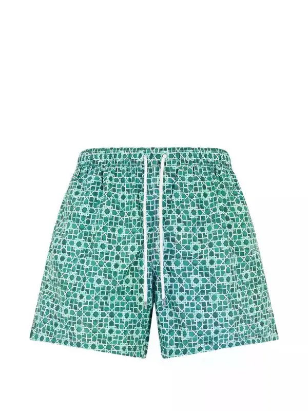 Fedeli Geometric Print Swim Shorts