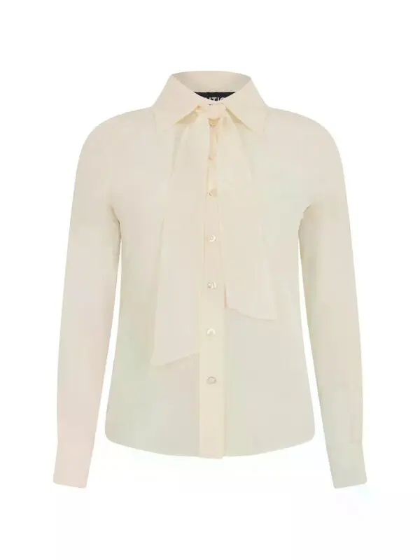 Moschino Silk Tie-neck Shirt - Neutrals