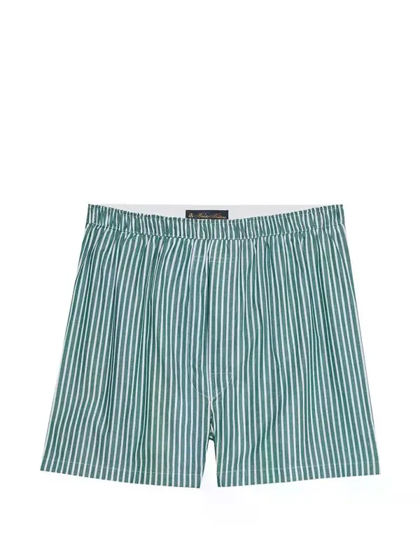 Brooks Brothers Striped Cotton Boxers - Green