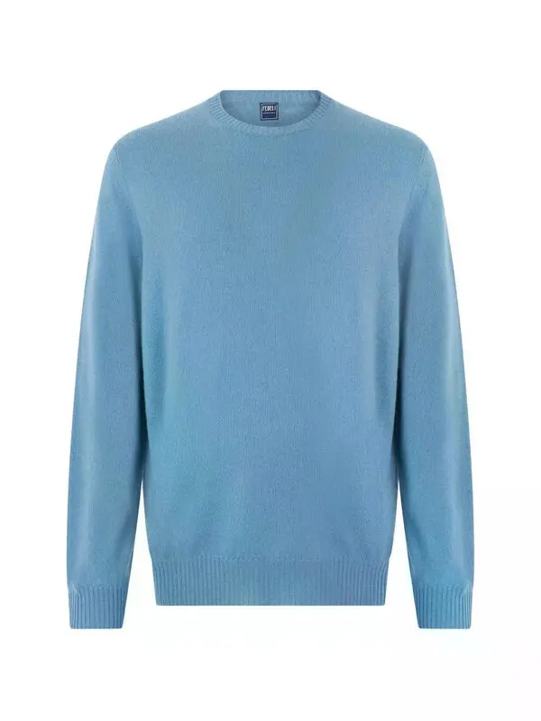 Fedeli Cashmere Round-neck Jumper - Blue