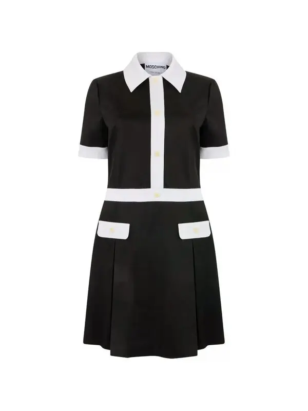 Moschino Contrast-trim Pleated Mini Dress