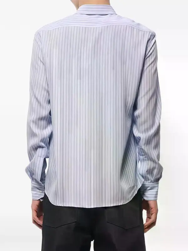 OMAR AFRIDI Vertical-stripe Chest-pocket Shirt