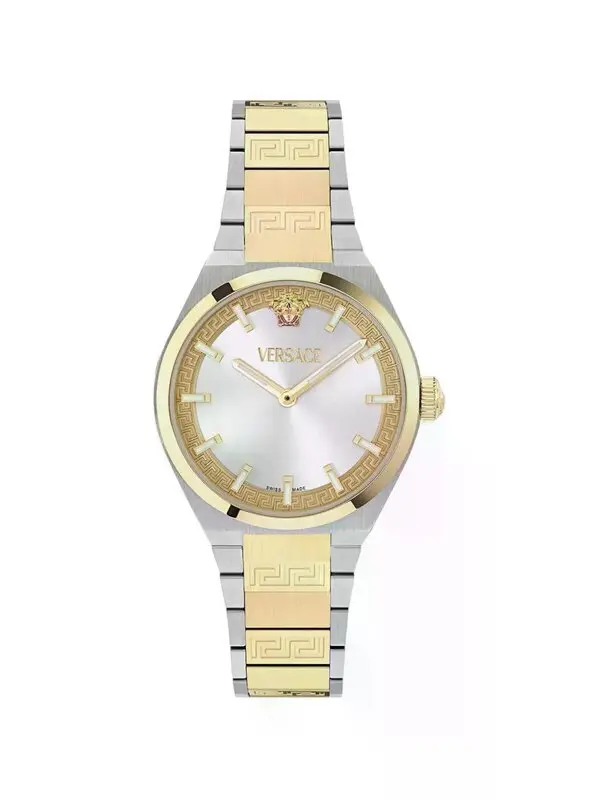 Versace V-auria 35mm Watch With Two-tone Bracelet - Silver