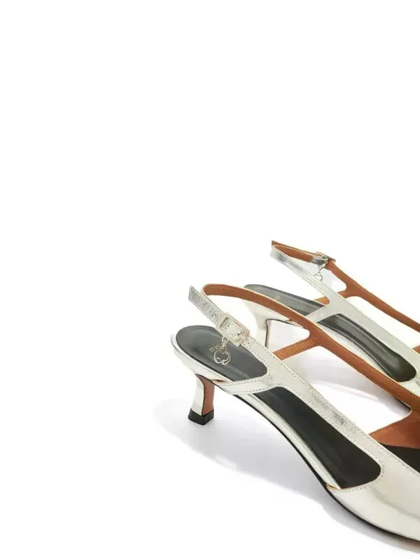 Maje Metallic Slingback Pumps