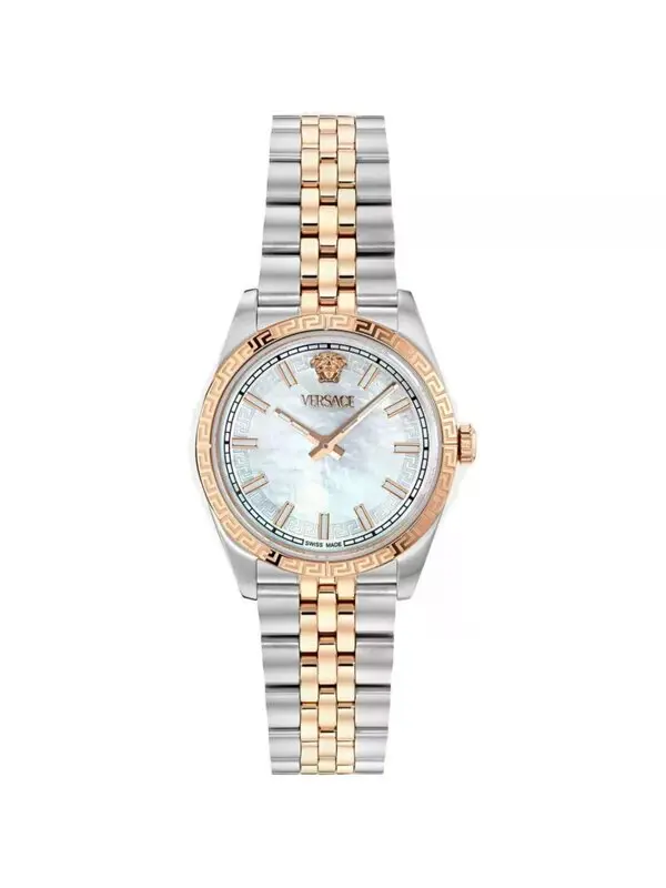 Versace Millenyium Lady 32mm Watch With Mother-of-pearl Dial And Greca Bezel - White