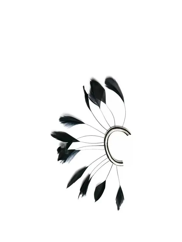 Patrizia Pepe Feather-trim Ear Cuff - Silver