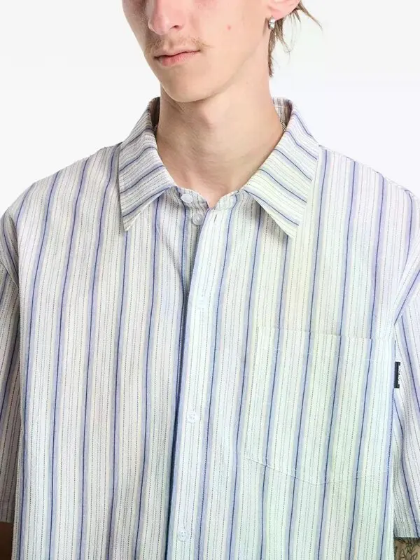 DAILY PAPER Striped Logo Print Shirt