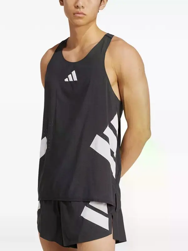 Adidas Adizero Logo-print Tank Top - Grey