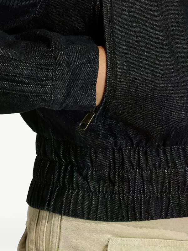 Adidas Denim Track Jacket With Signature 3-stripe Detailing
