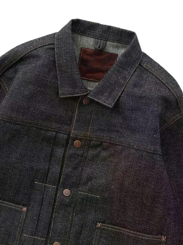 TAIGA TAKAHASHI Lot. 701 Pleated Denim Jacket - Blue