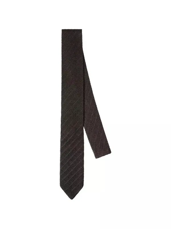 Brunello Cucinelli Textured Silk Neck Tie - Brown