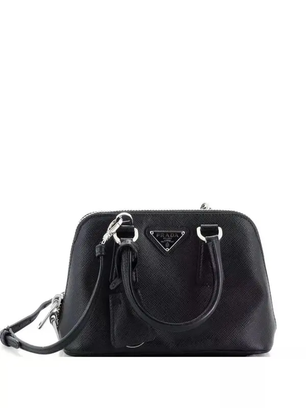 Prada Saffiano Leather Mini Crossbody Bag - Black