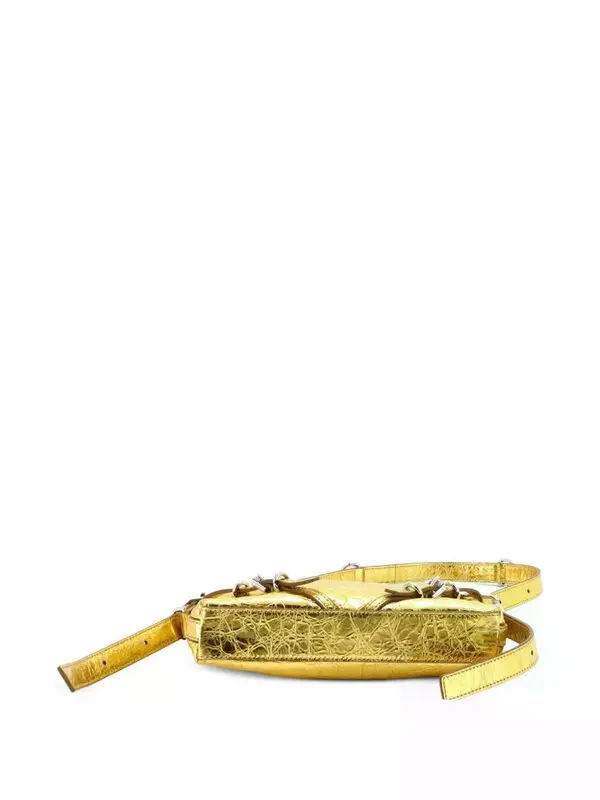 Givenchy Voyou Metallic Leather Mini Shoulder Bag - Gold