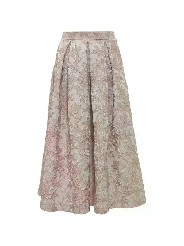 LUNATICA MILANO Floral Jacquard Pleated Maxi Skirt