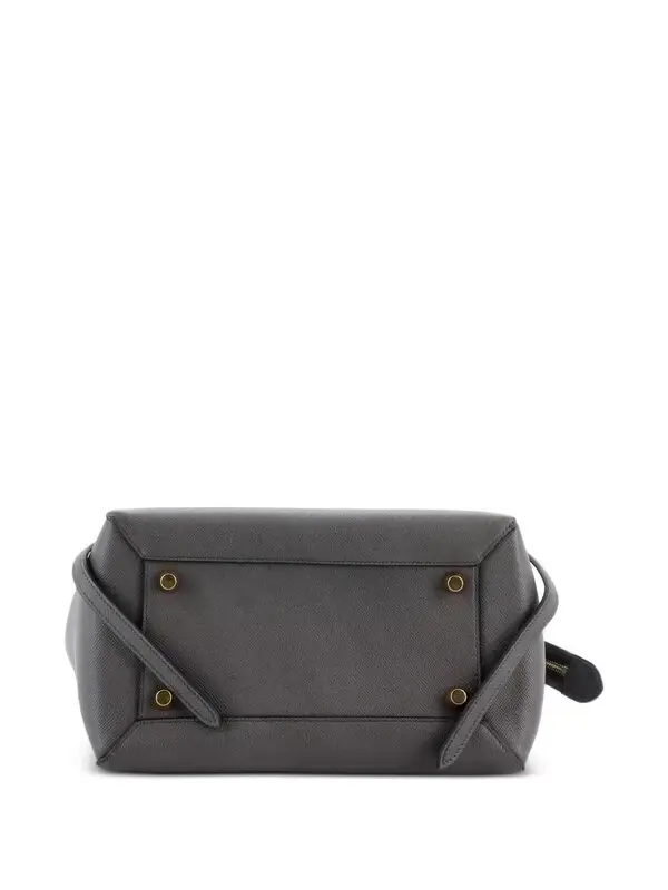 Celine Textured Leather Mini Shoulder Bag - Grey
