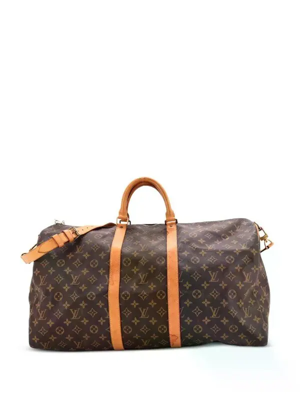 LOUIS VUITTON Keepall Bandouliere 55 Monogram Canvas Travel Bag