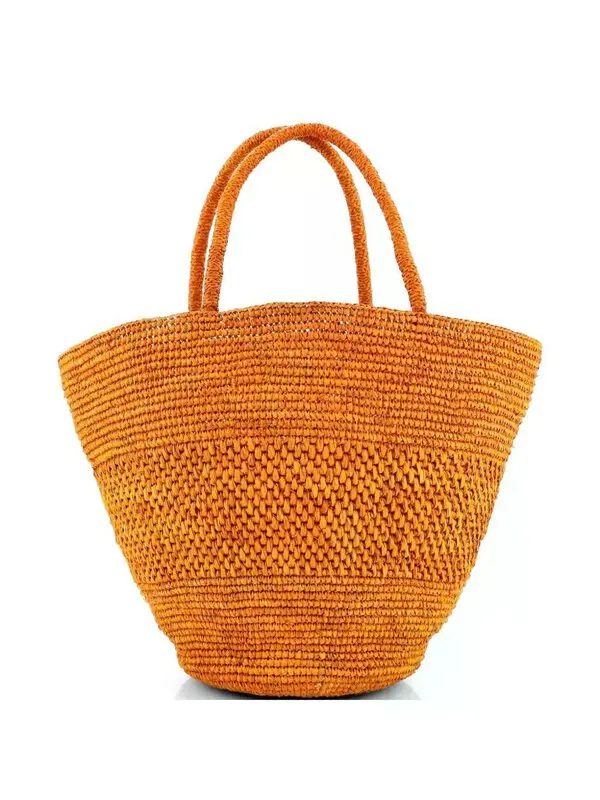 THE ROW Emilie Basket Bag Raffia Small Tote Bag - Orange