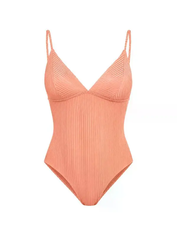 Rip Curl Ribbed Lace-up Swimsuit - Orange