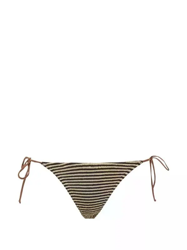 MC2 SAINT BARTH Marielle Striped Bikini Bottoms - Brown