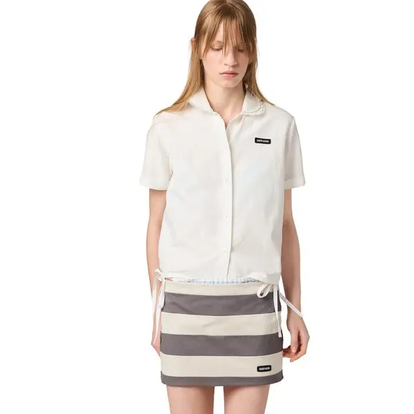 Miu Miu Striped Jersey Miniskirt