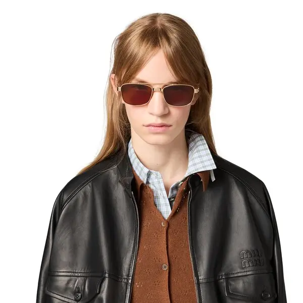 Miu Miu Nappa Leather Jacket With Stand Collar