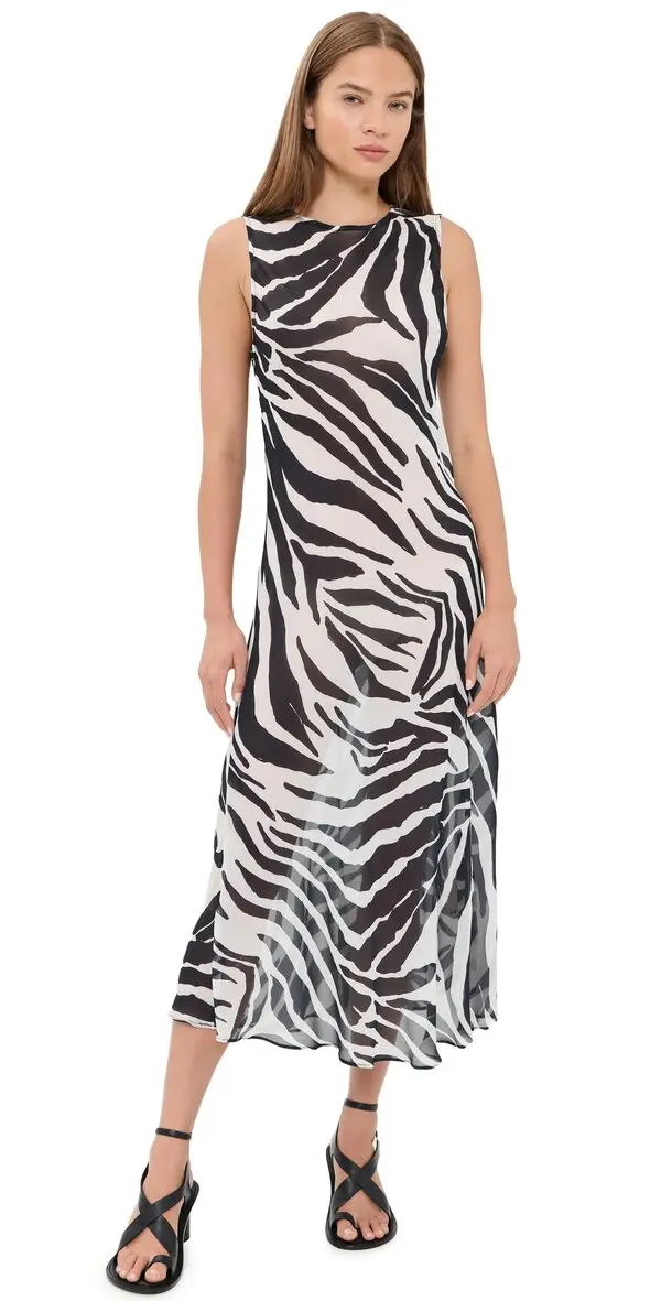 VRG GRL Francesca Sheer Maxi Dress - Zebra