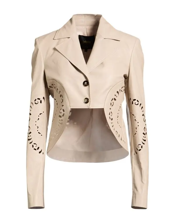 BABYLON Single-breasted Perforated Blazer - Beige
