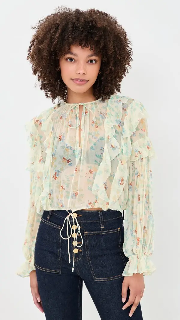 Ulla Johnson Delfina Long Sleeve Silk Blouse