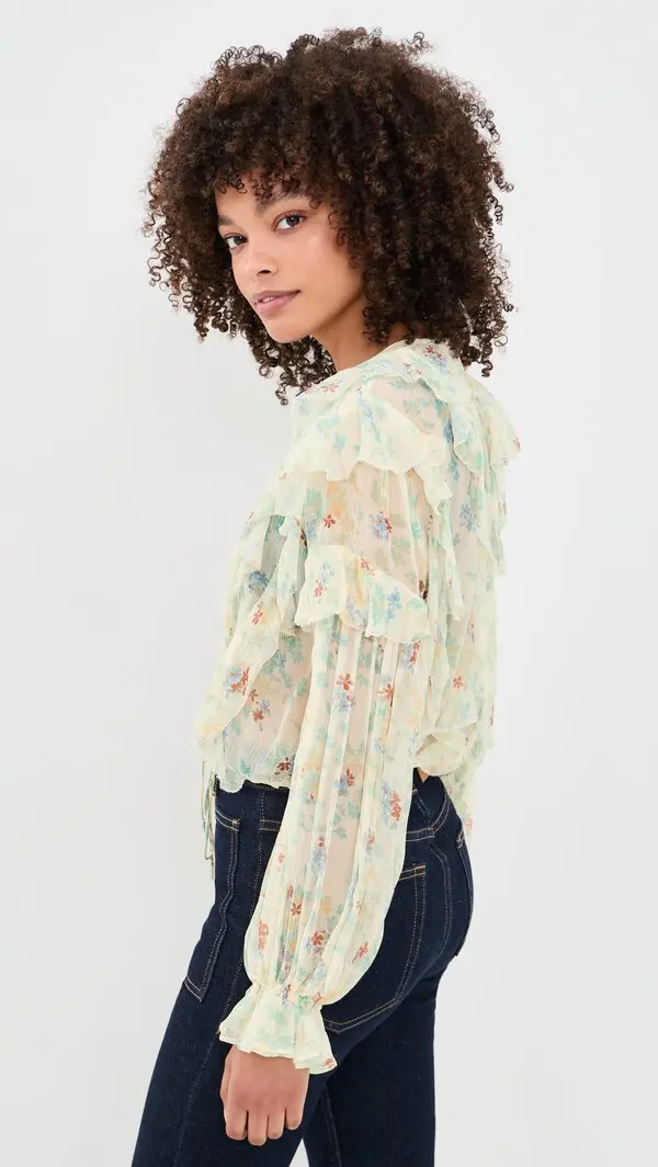 Ulla Johnson Delfina Long Sleeve Silk Blouse