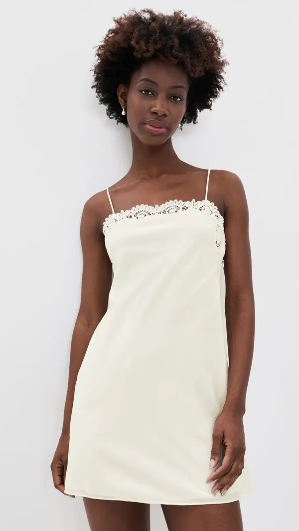 Posse Darya Mini Dress With Scalloped Lace Trim