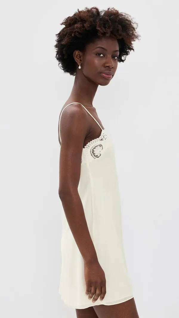 Posse Darya Mini Dress With Scalloped Lace Trim
