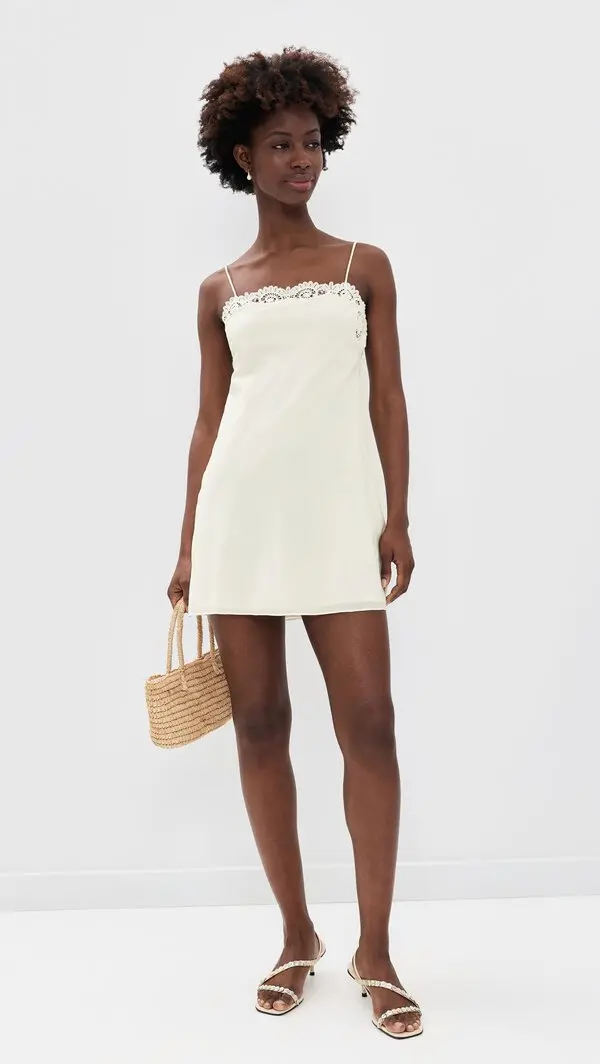 Posse Darya Mini Dress With Scalloped Lace Trim