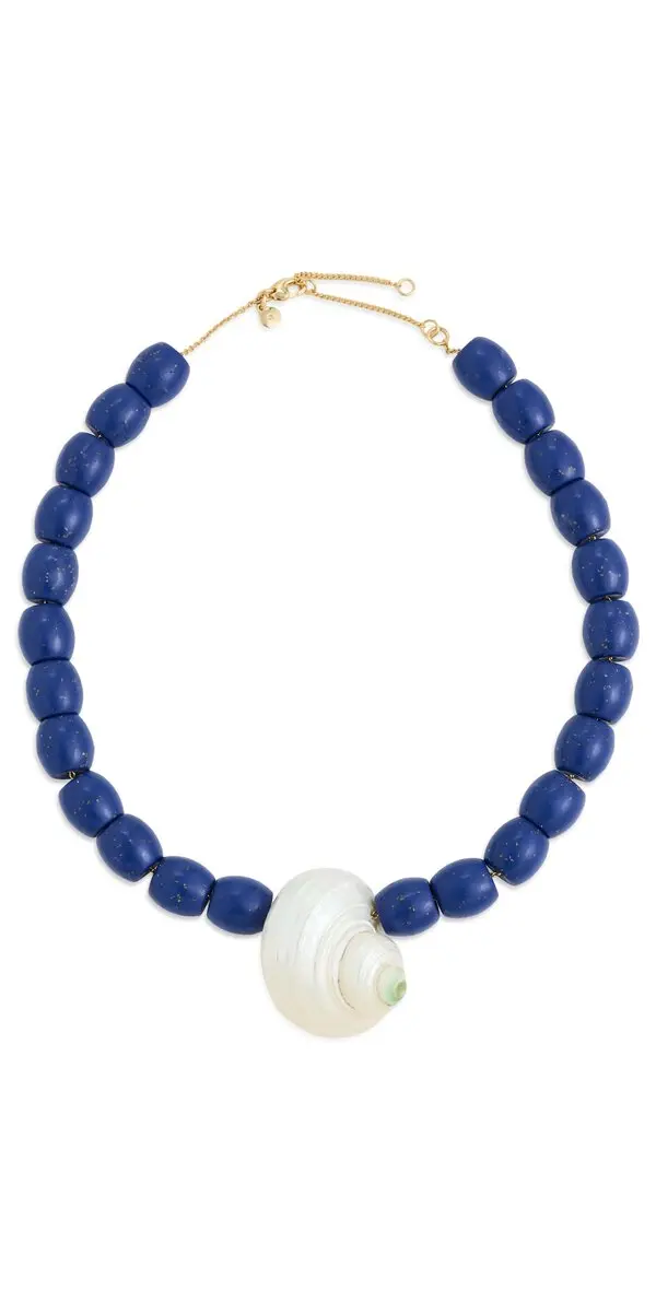 Madewell Oversized Shell Statement Necklace - Lapis